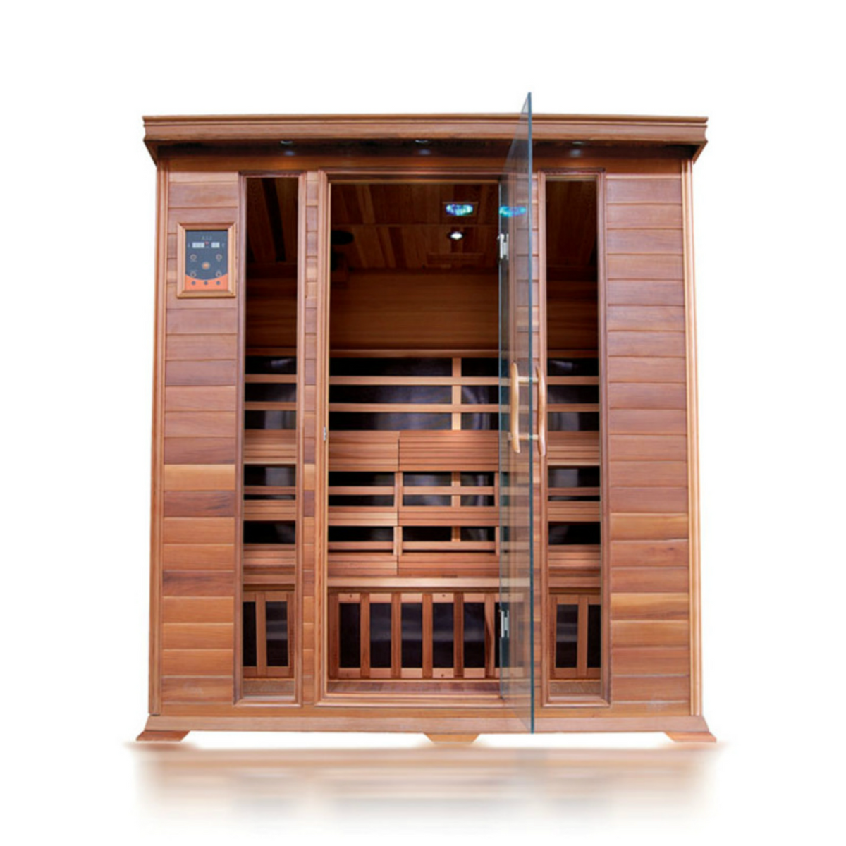SunRay The Sequoia, 4-Person Indoor Infrared Cedar Sauna — Sauna Nook